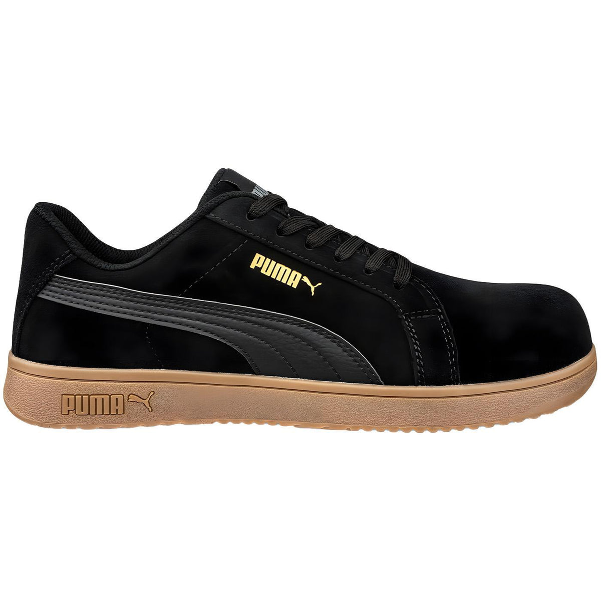 Puma Safety Iconic Black Composite Toe Work Shoes – Gum – Steel Toes