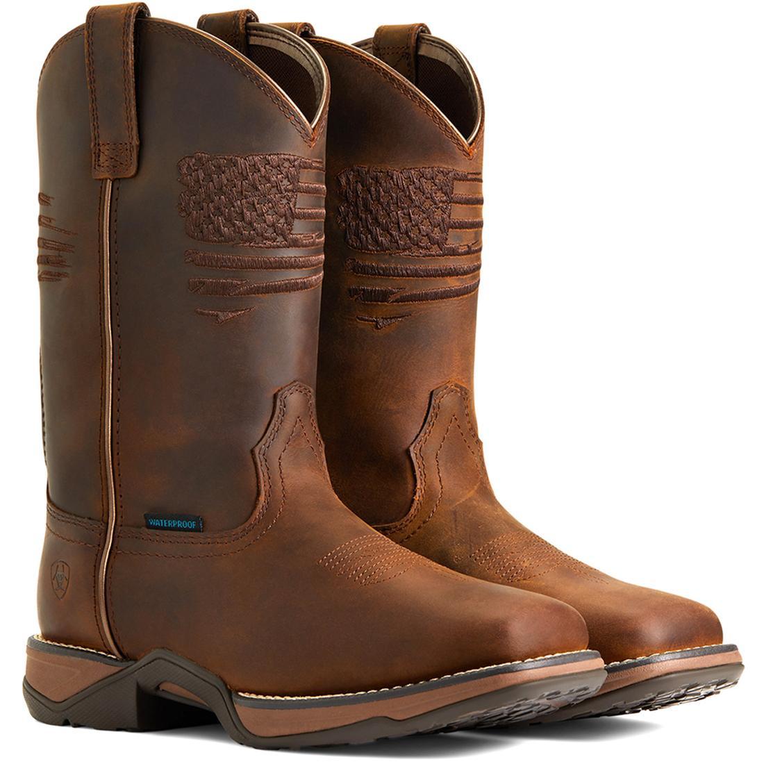 Ariat Anthem Patriot WMS WP Comp Toe Boot - Brown – Steel Toes