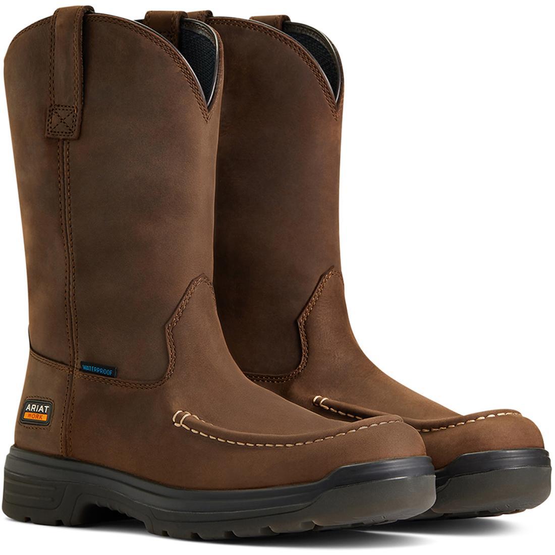 Ariat Turbo Soft Toe WP Moc Toe Boot - Mocha – Steel Toes