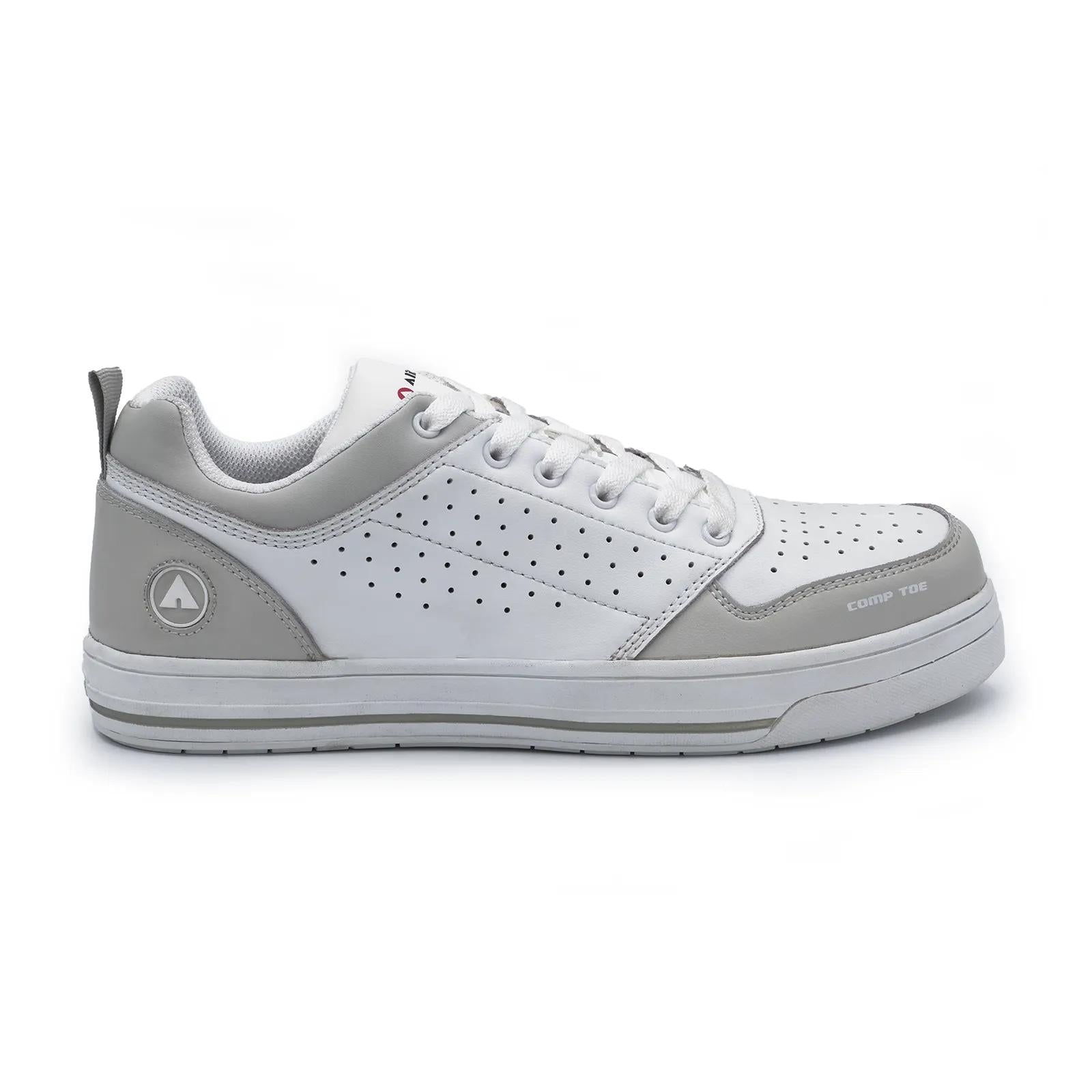 Arena Composite Toe Work Shoes – White/Gray – Steel Toes