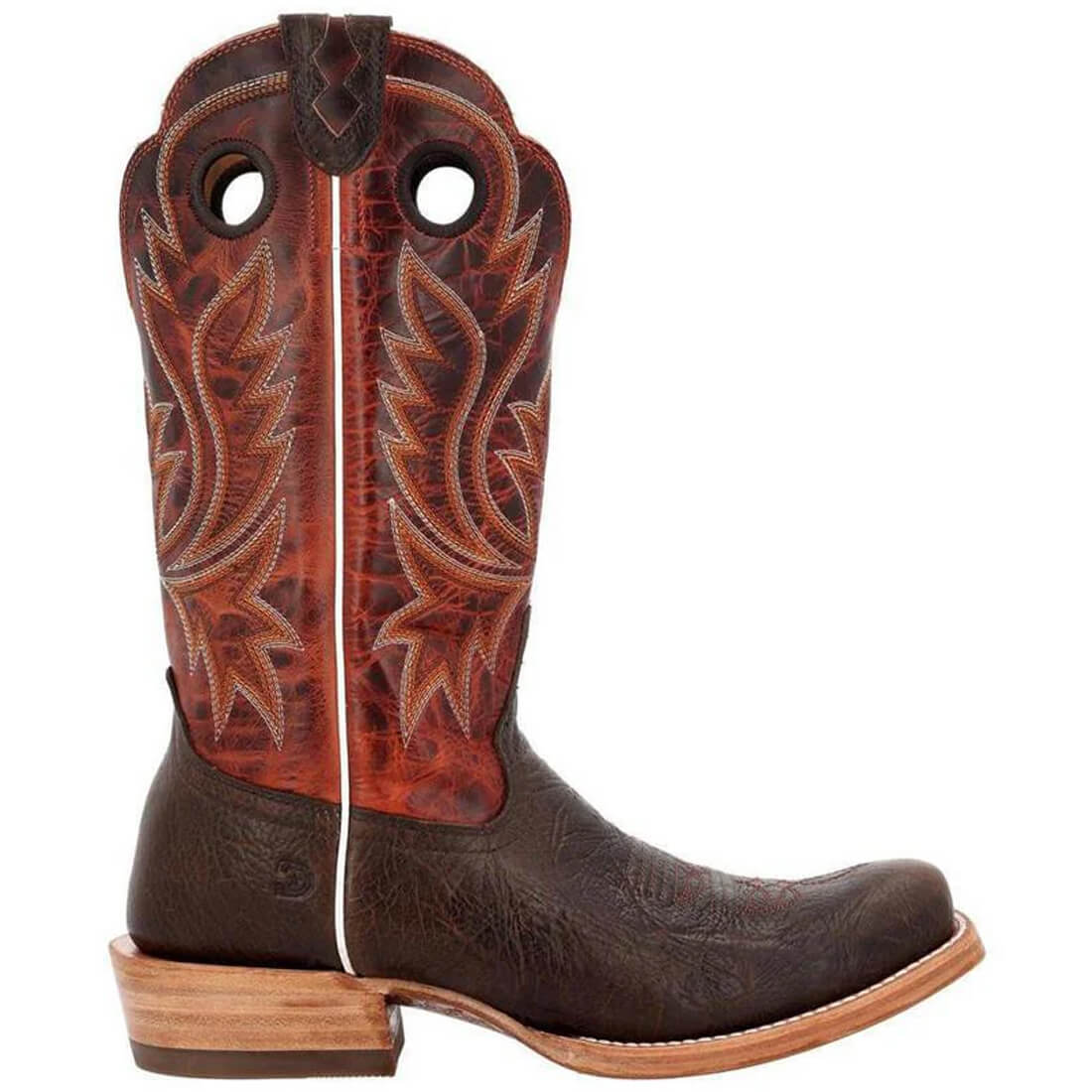 Men's Durango PRCA Shrunken Bullhide Western Boot Burnt – Steel Toes