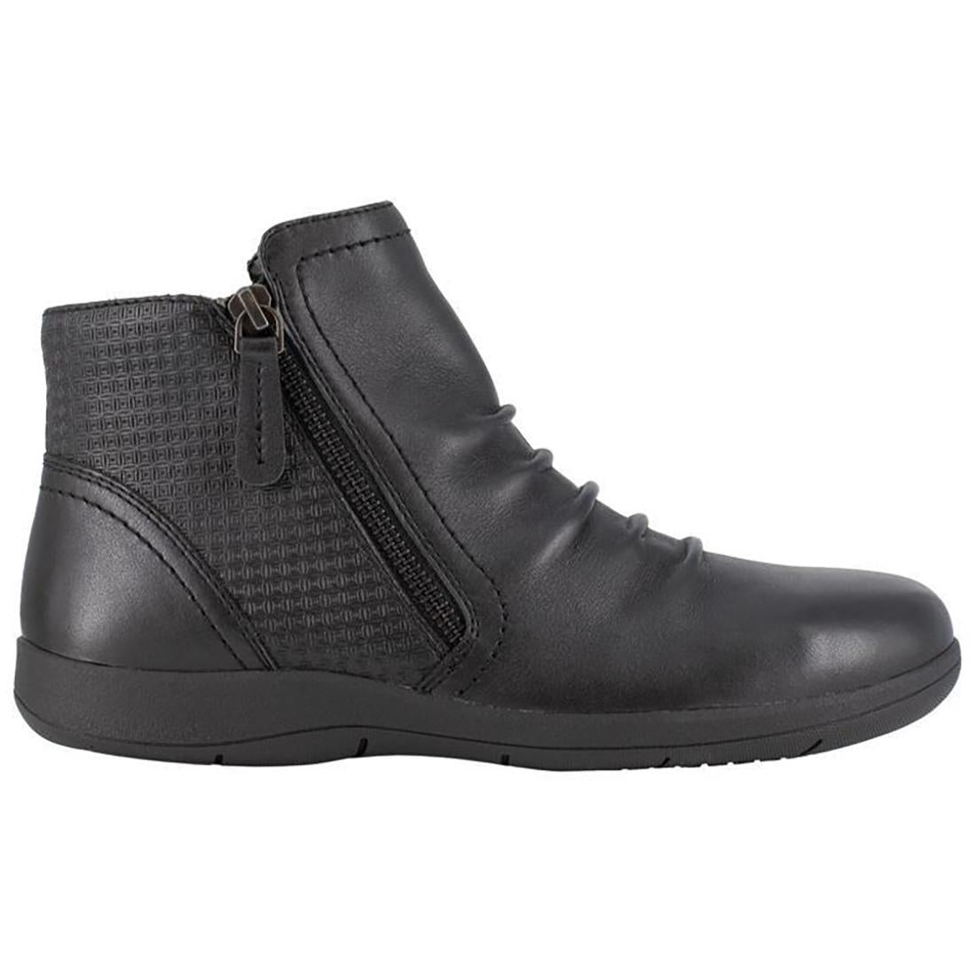 Rockport Women’s Daisy AT Ruched Bootie Black – Steel Toes