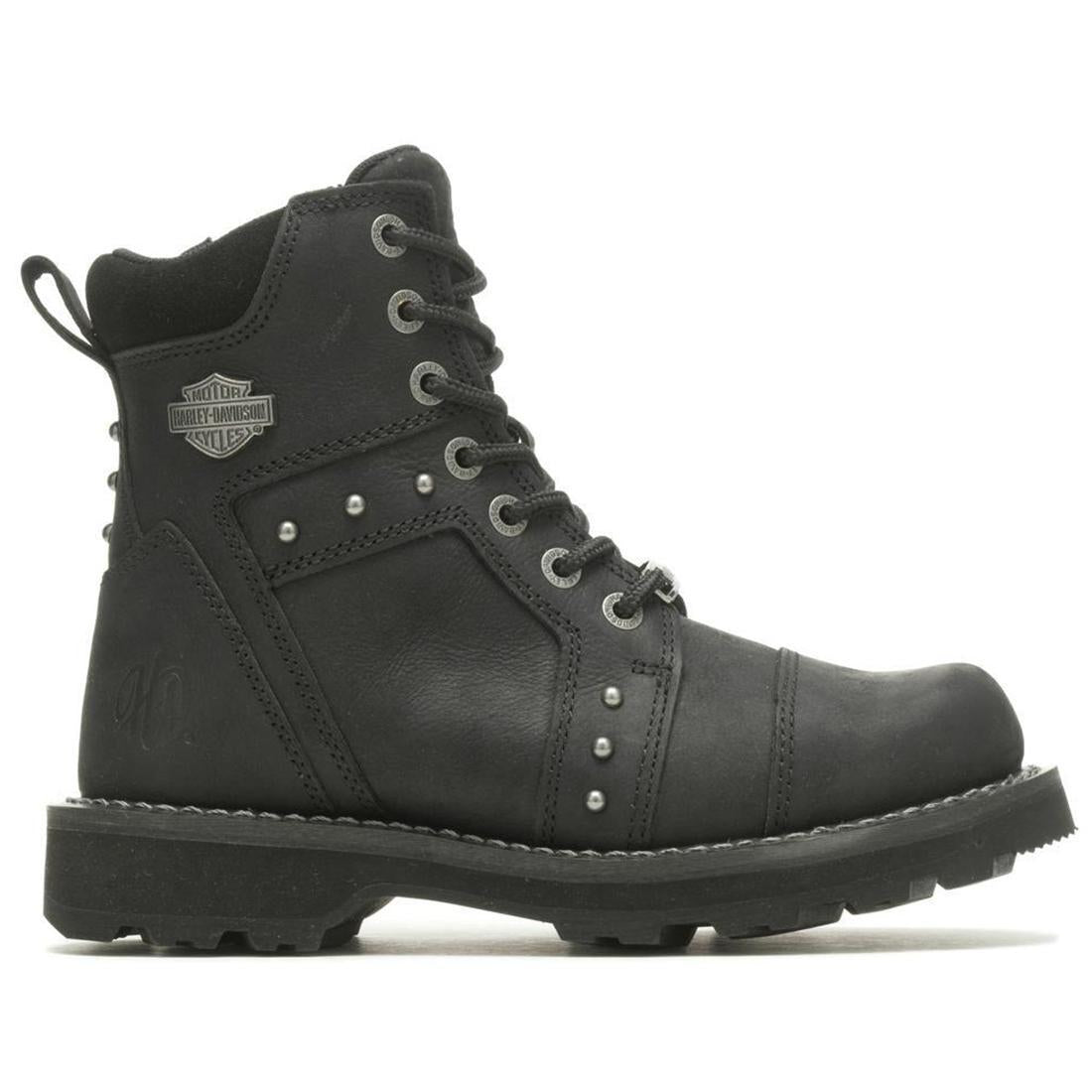 Women's Harley-Davidson Oakleigh Black Leather Riding Boots – Steel Toes